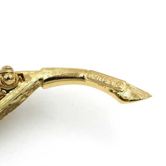 Vintage XL Monet Gold Toned Pin ~4" // Large Monet Br… - Gem