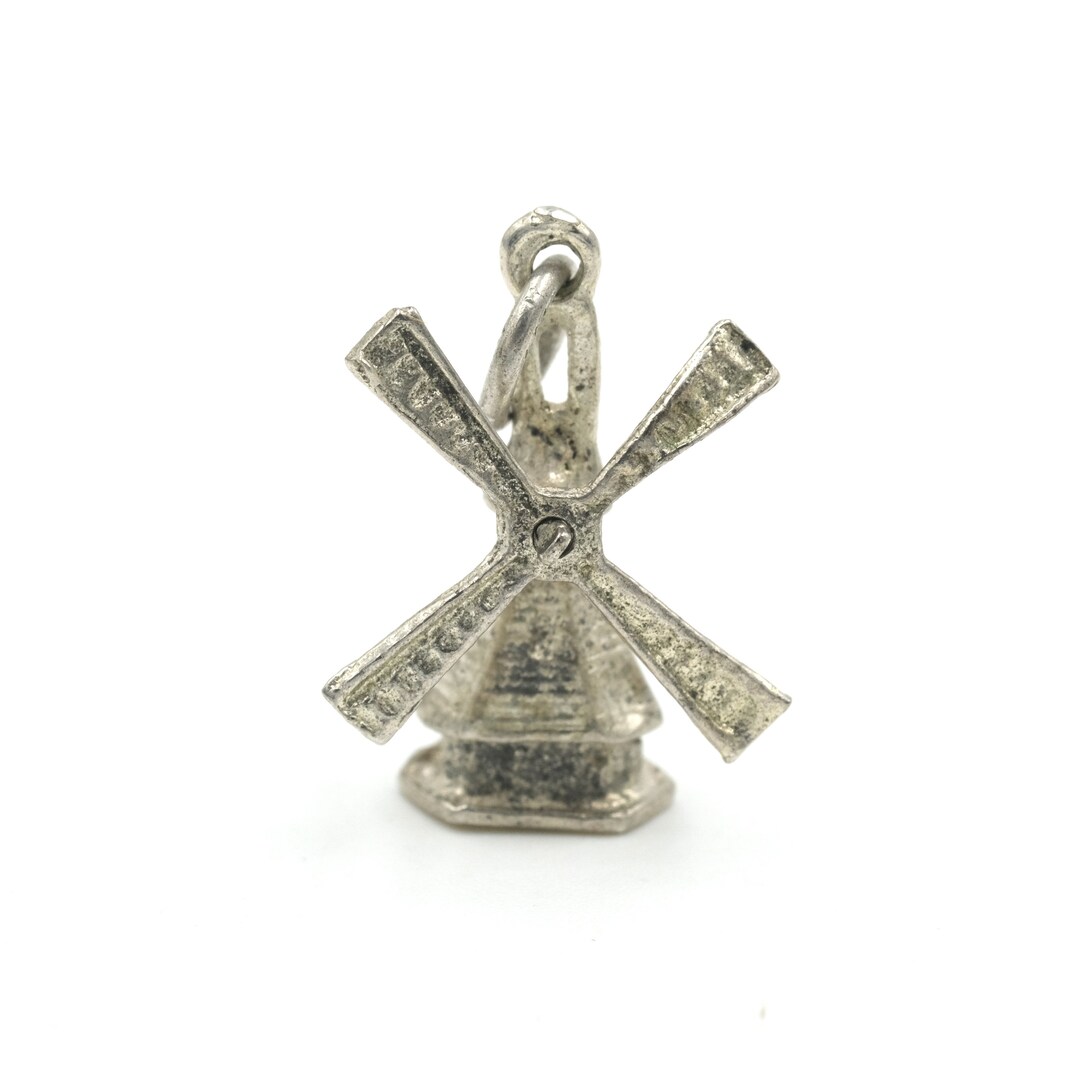 Vintage 800 Silver Windmill Charm // Articulating Charm // Vintage ...