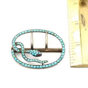 Antique Victorian Snake Buckle 2.1 // 1880s Turquoise Snake Jewelry ...