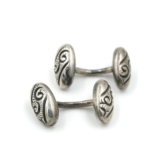Antique Sterling Cufflinks // Antique Cufflinks // V… - Gem