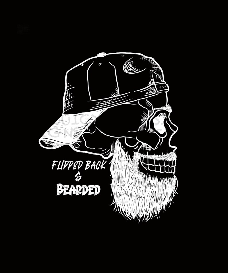 Flipped Back and Bearded | I Like Them | Skull | Sublimation Designs ...
