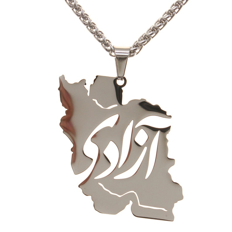 Iran Map Freedom Azadi Necklace Pendant Chain - Etsy