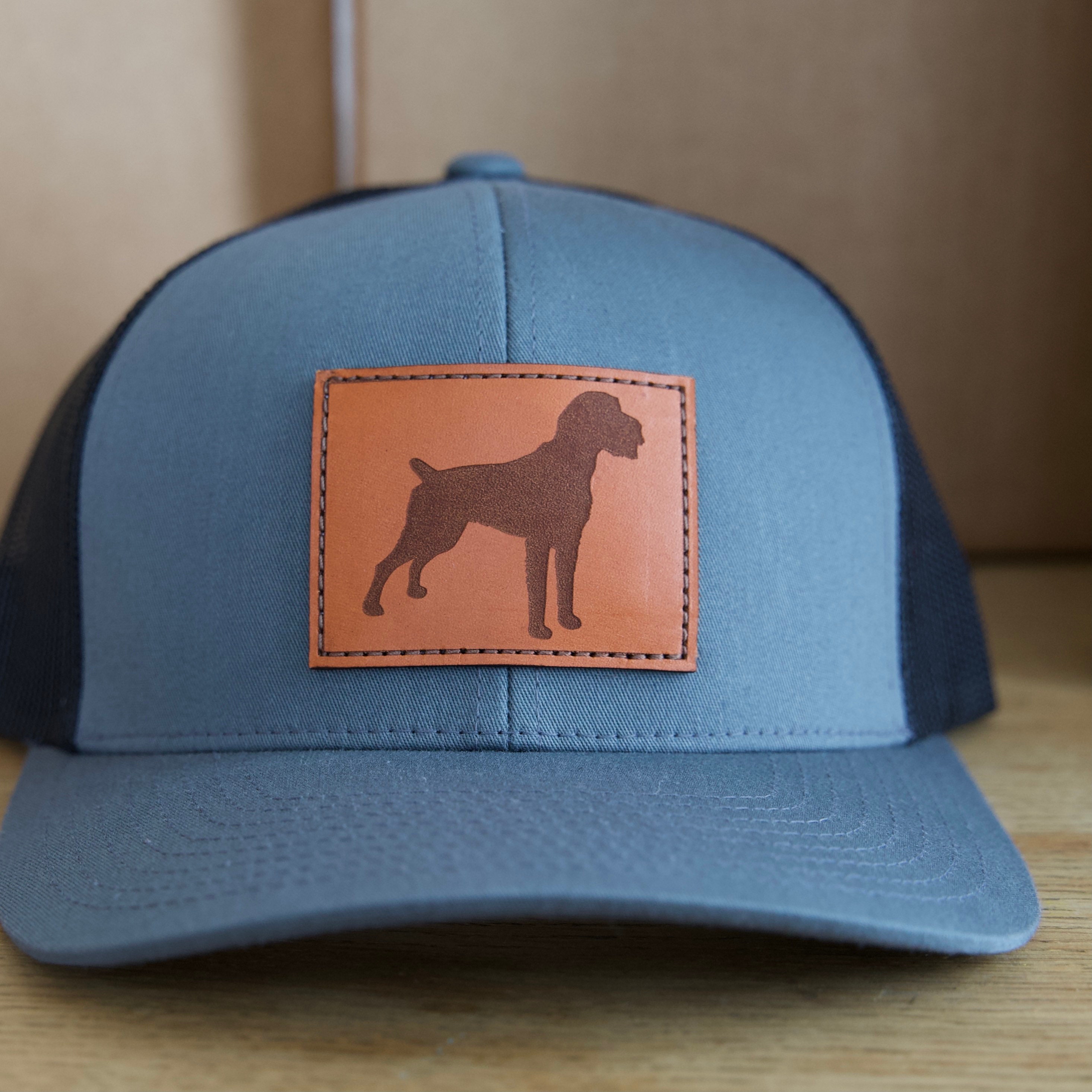 Bearded Dog Leather Patch Hat Griffon Wirehaired Pointer - Etsy