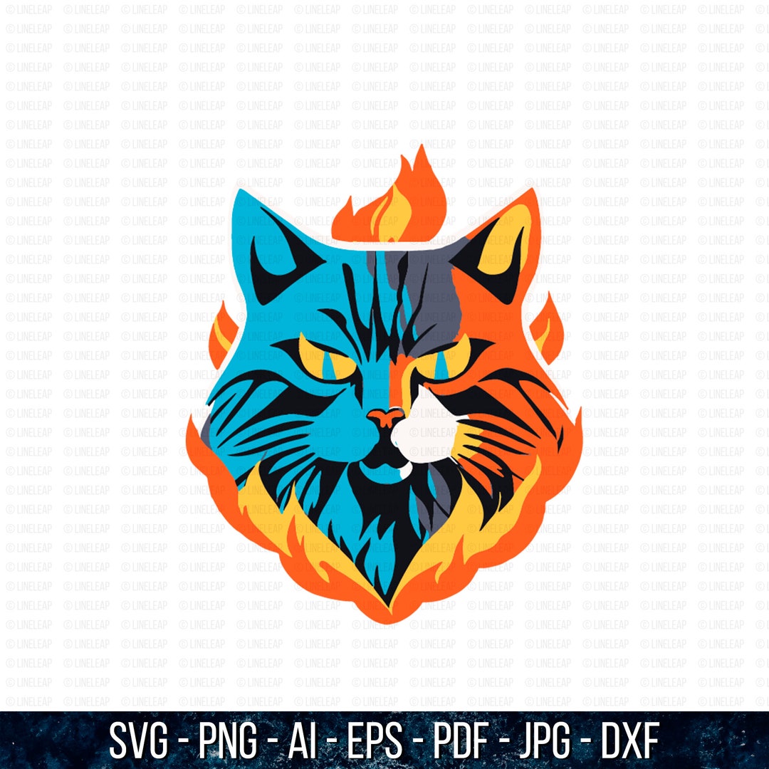 SVG, Cat SVG, Cut File Cricut, Fire, Poster - Etsy
