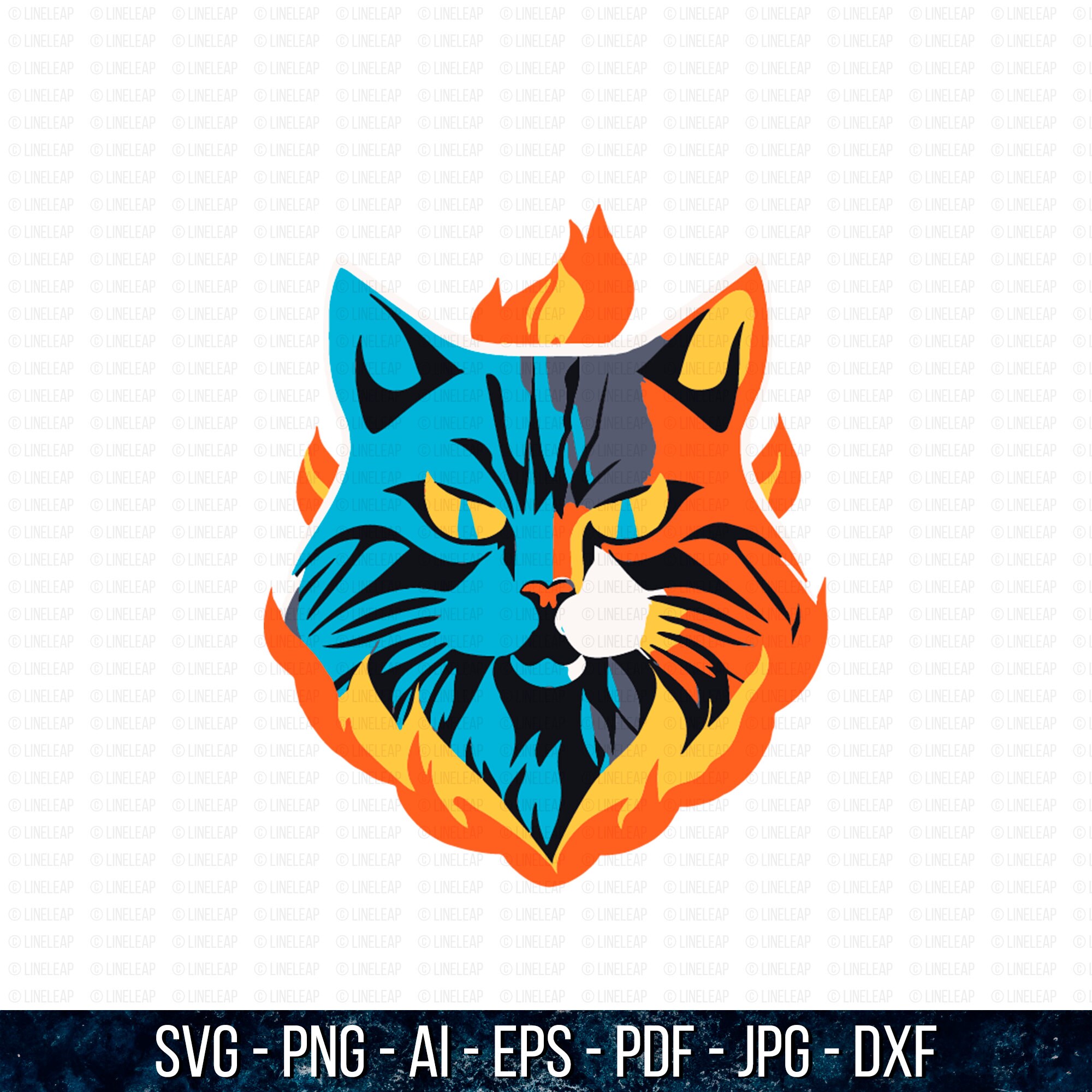 SVG, Cat SVG, Cut File Cricut, Fire, Poster - Etsy