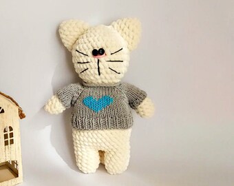 Lily the Cat Crochet Stuffed Toy Knitted Plushie Soft Toy - Etsy
