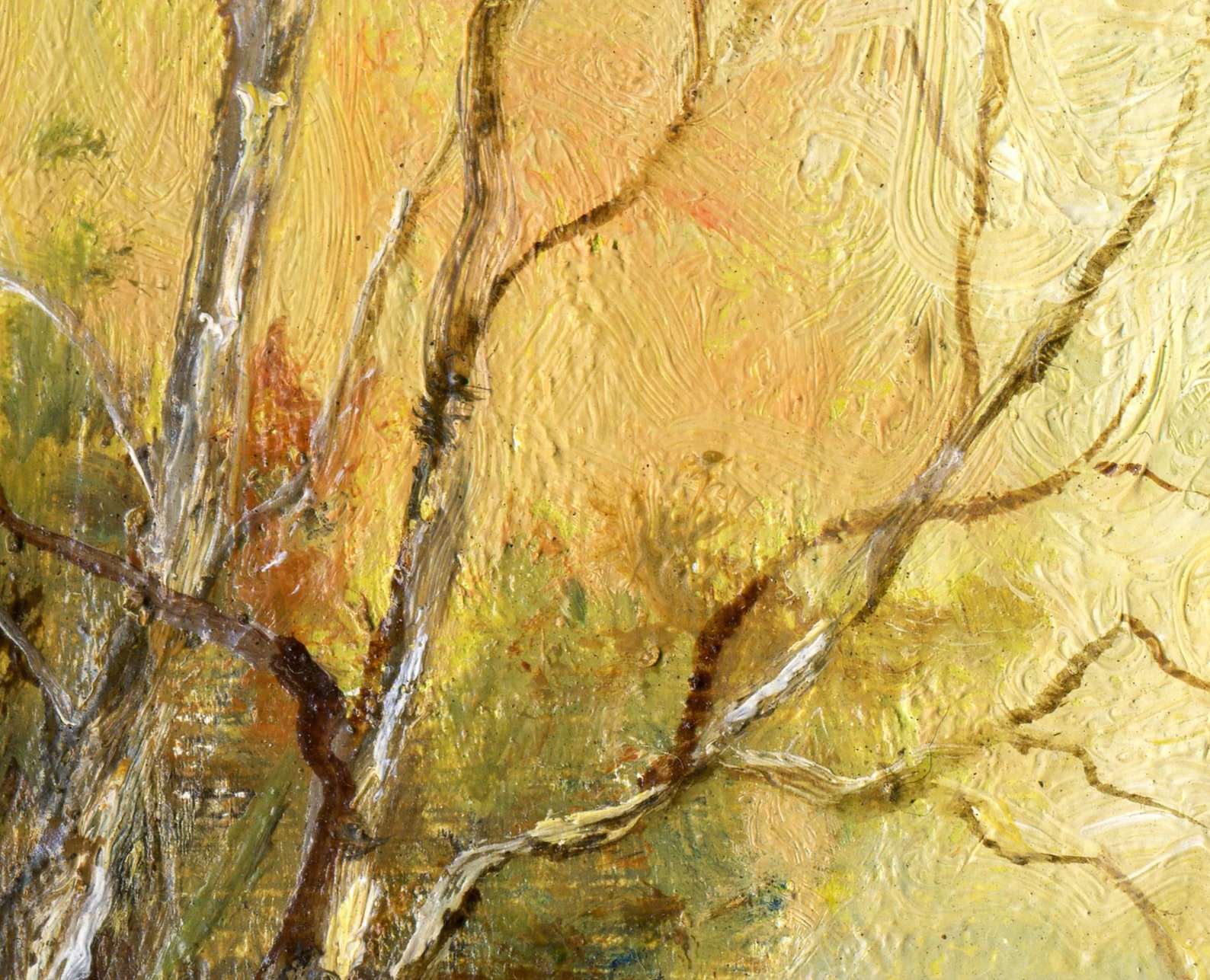 A Miniature Oil Painting on a Tree. Painting river in - Etsy