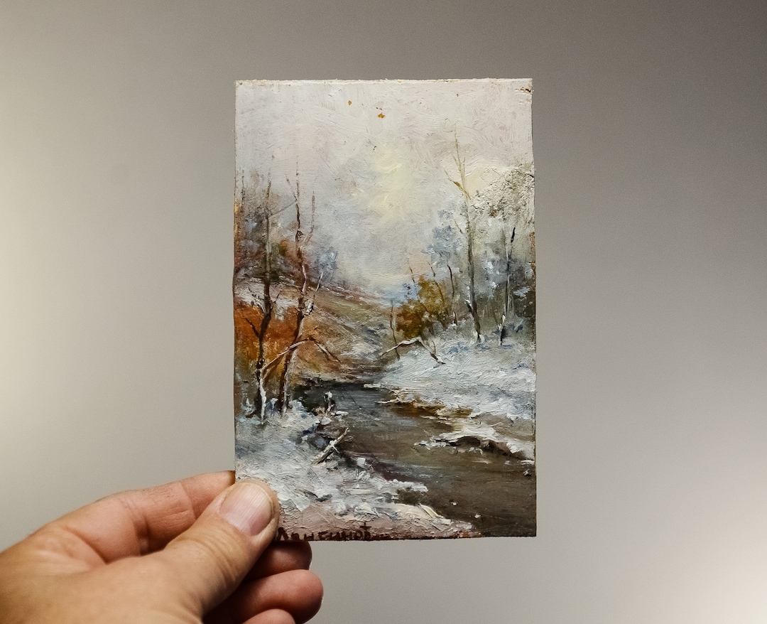 Ukrainian Art Landscape Painting Original Oil Painting on a Wooden ...