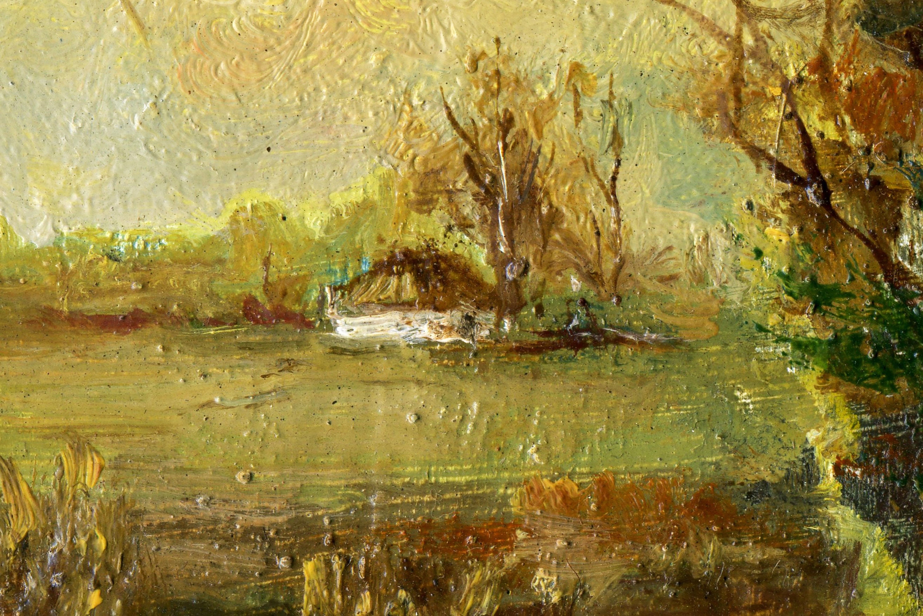 A Miniature Oil Painting on a Tree. Painting river in - Etsy