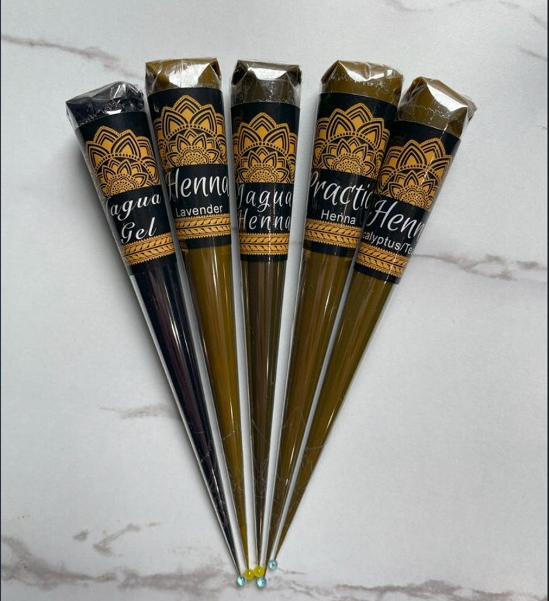 Organic Henna Cone Variety Pack: Jagua, Hengua, Eucalyptus, Lavender ...
