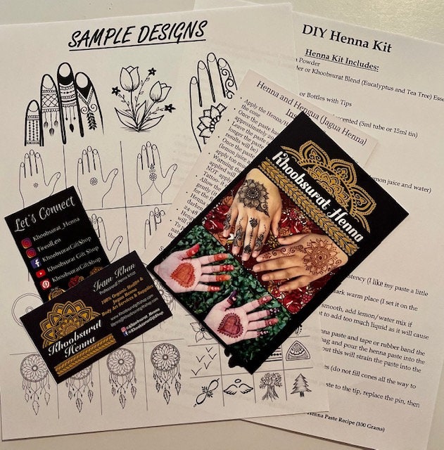 Ultimate DIY Henna Kit 100 Grams Henna Powder With Bottles, Aftercare ...