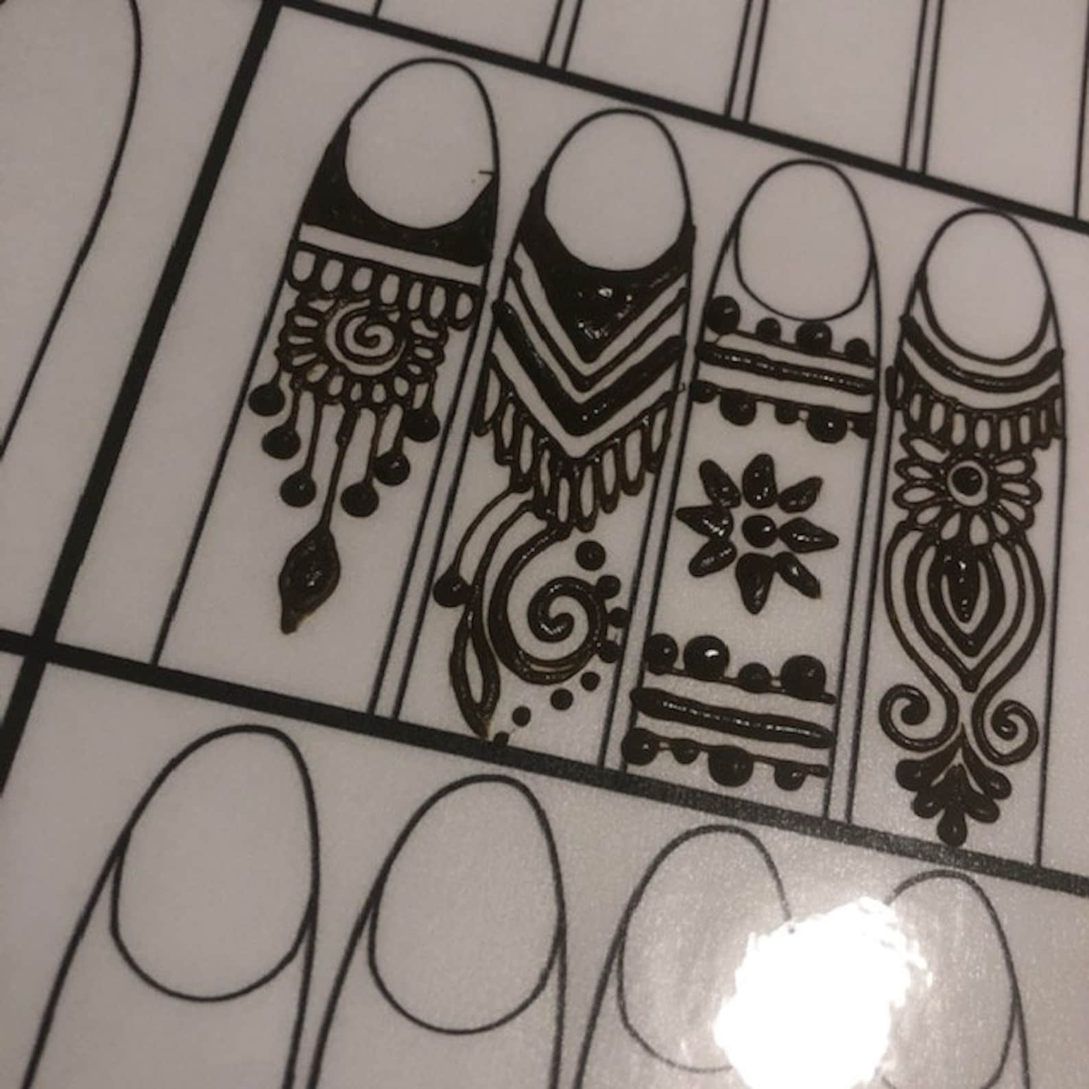 Henna Practice Laminated Sheets | 10 Styles to Choose From | Henna ...