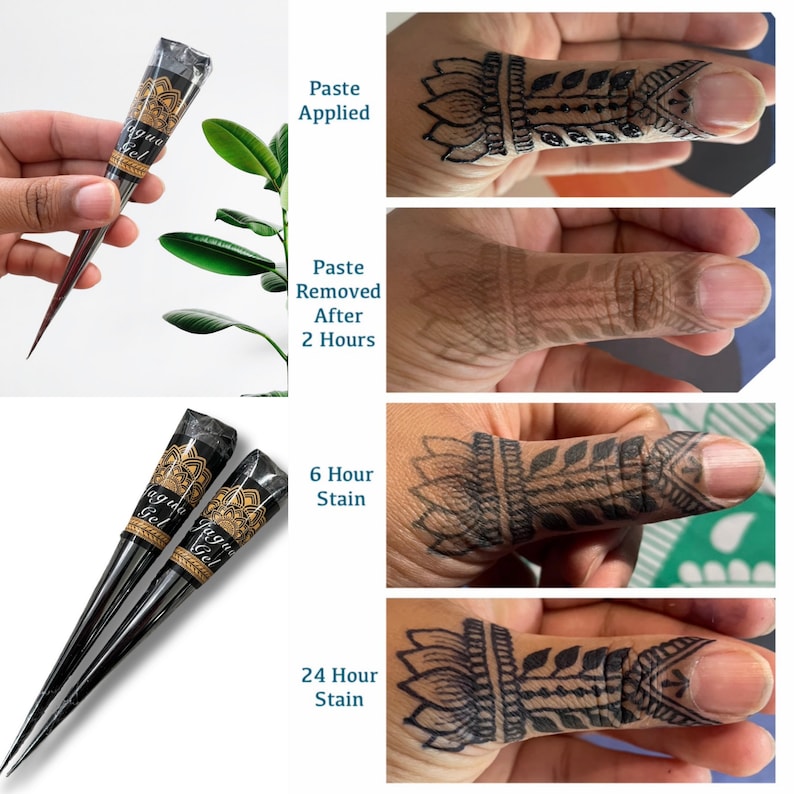 Jagua Gel Cones 1-10 | Organic 100% Natural Handmade | Jagua Henna ...
