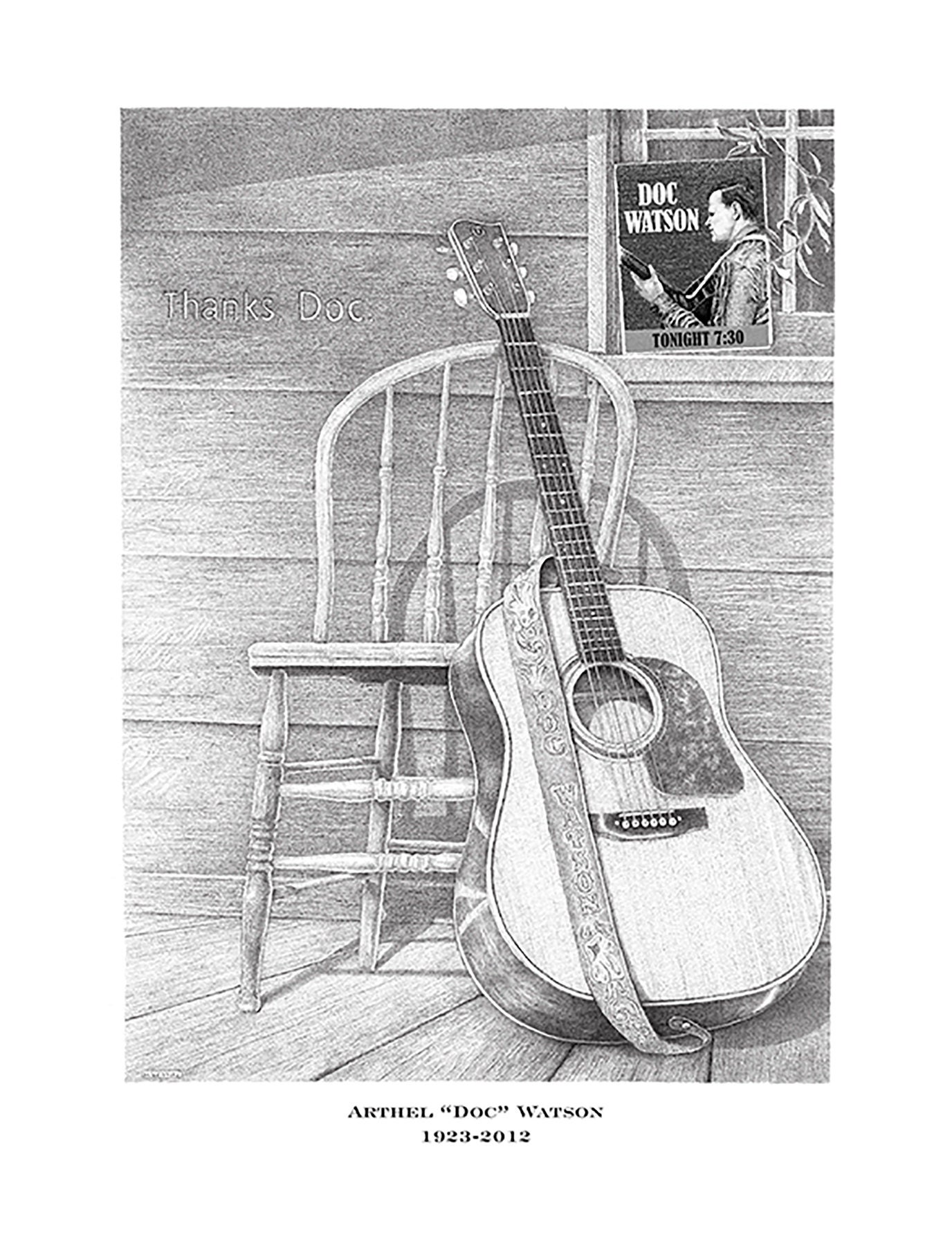 Doc Watson Tribute Fine Art Stipple Print - Etsy