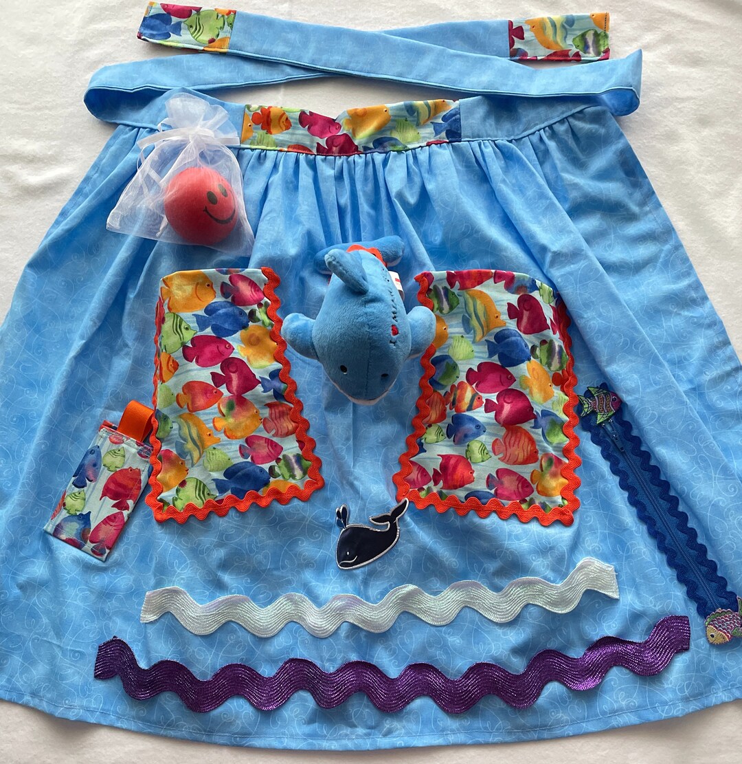 Blue Dolphin Fidget Apron - Etsy