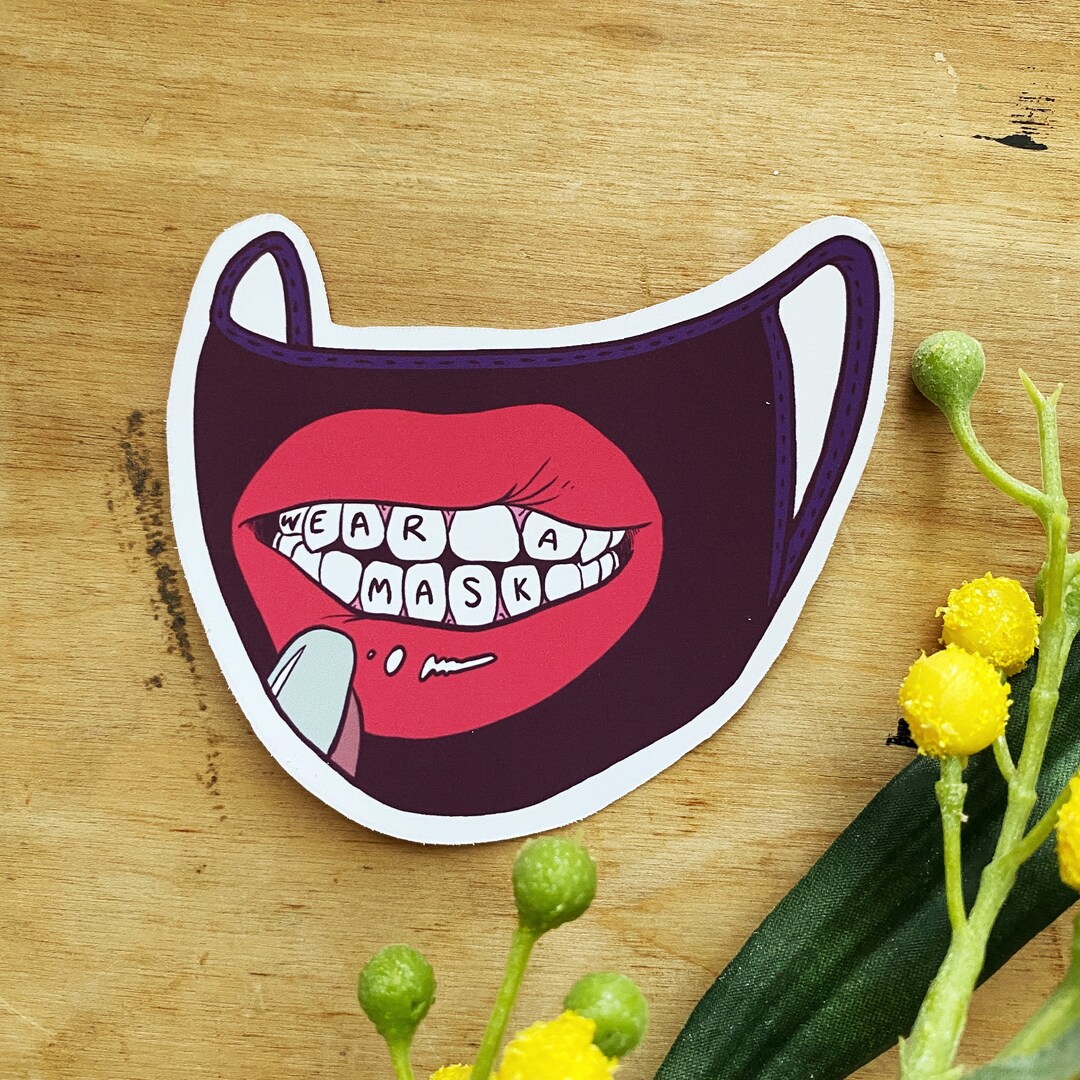 Wear a Mask Sticker Surreal Stickers Original Art Stickers for Journals ...