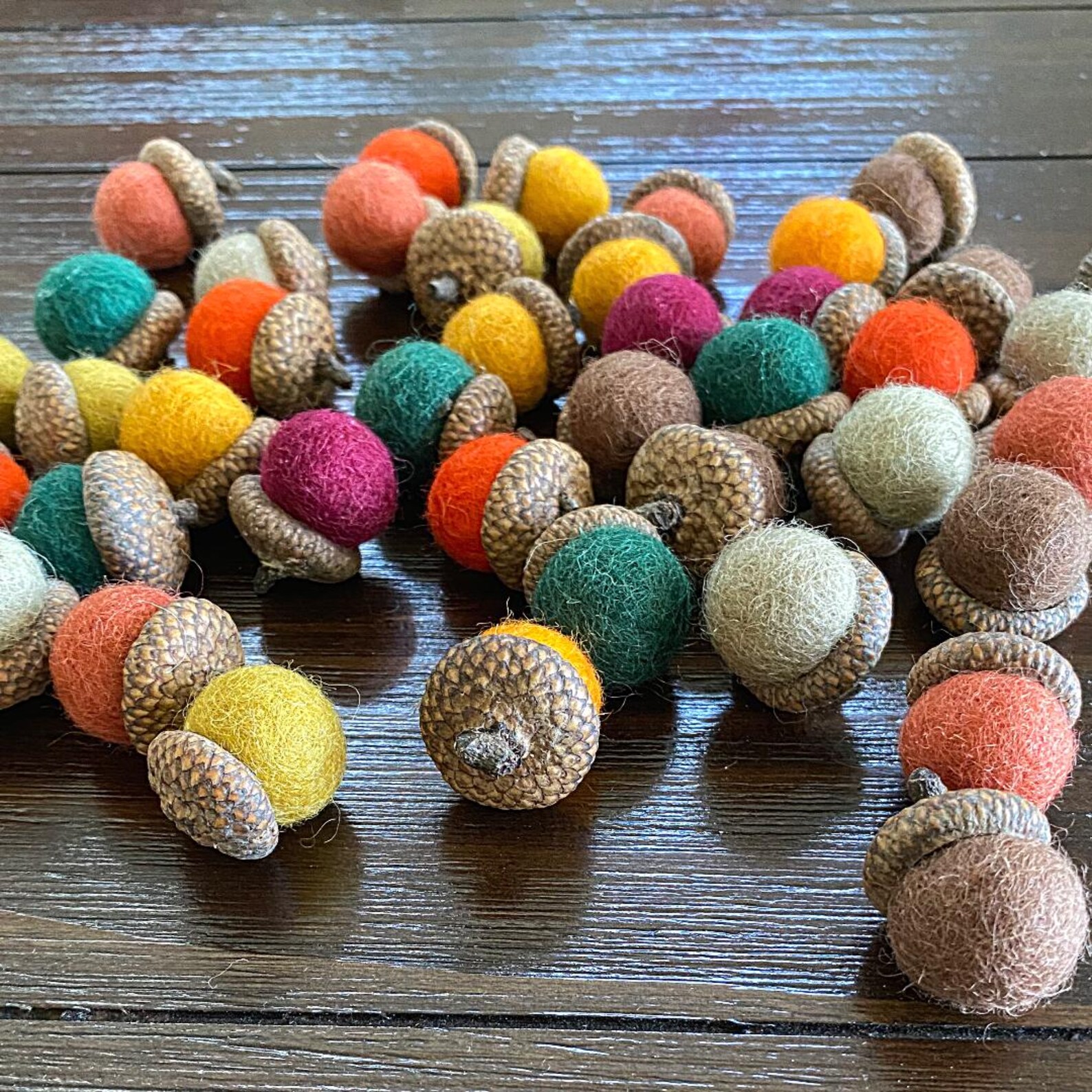 Wool Felt Ball Acorns - Etsy
