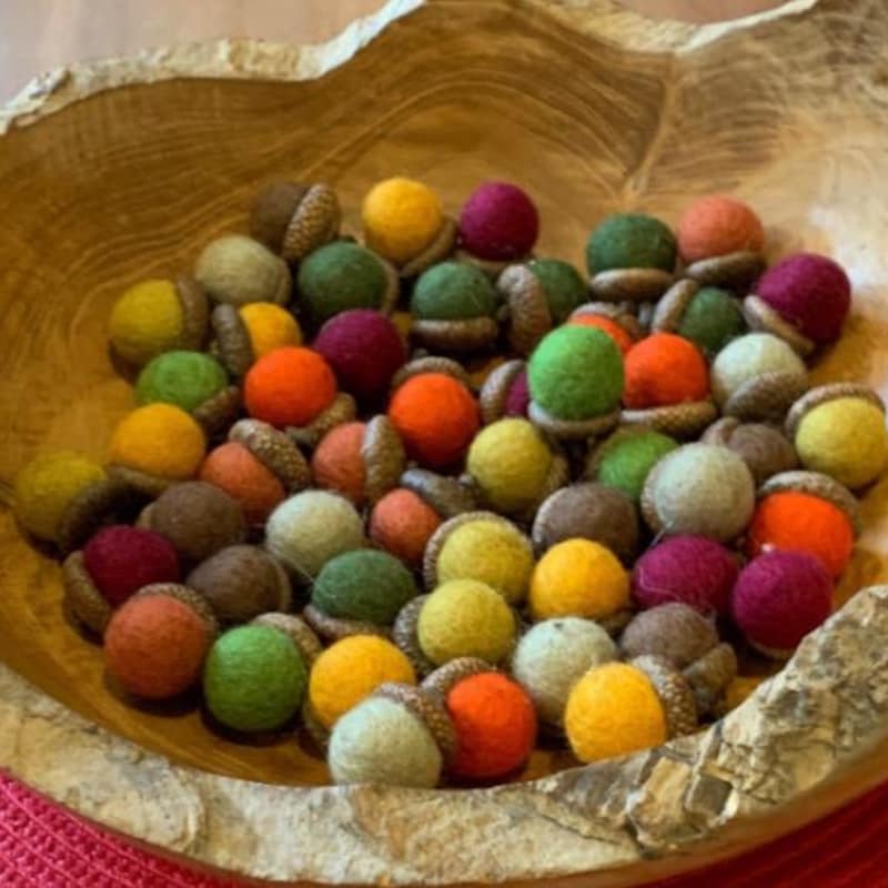 Acorns With Wool Balls - Etsy