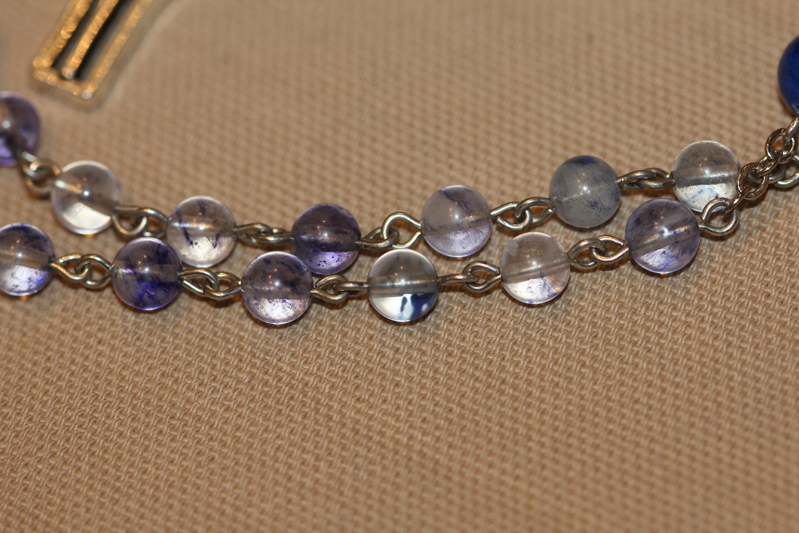 Rosary Blueberry Quartz Blue Jade and Celtic Lattice Work - Etsy