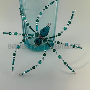Teal Teardrop Beaded Spider - Etsy