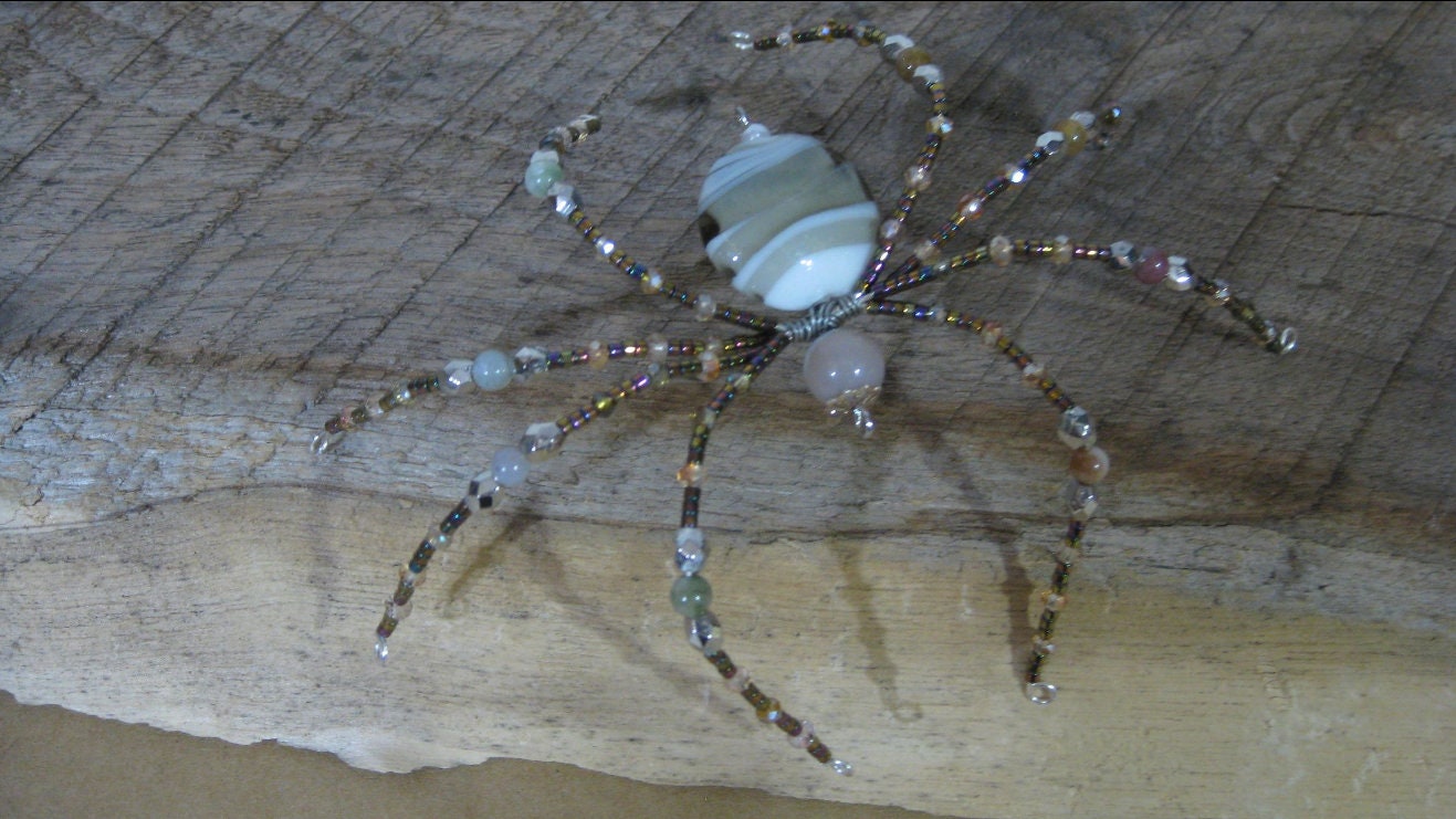 Pebblestone Beaded Christmas Spider | Etsy