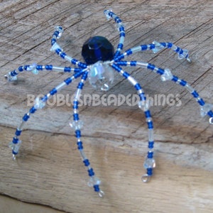 Crystal & Blue Beaded Christmas Spider - Etsy