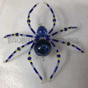 Midnight Blue Beaded Spider - Etsy
