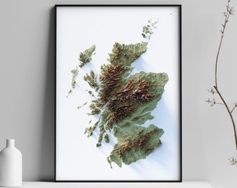 UK Relief Map Scotland - Etsy