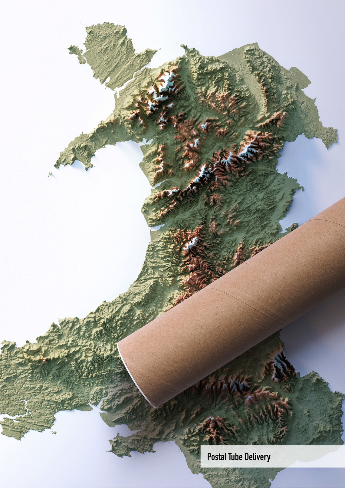 UK Relief Map - Wales - Etsy