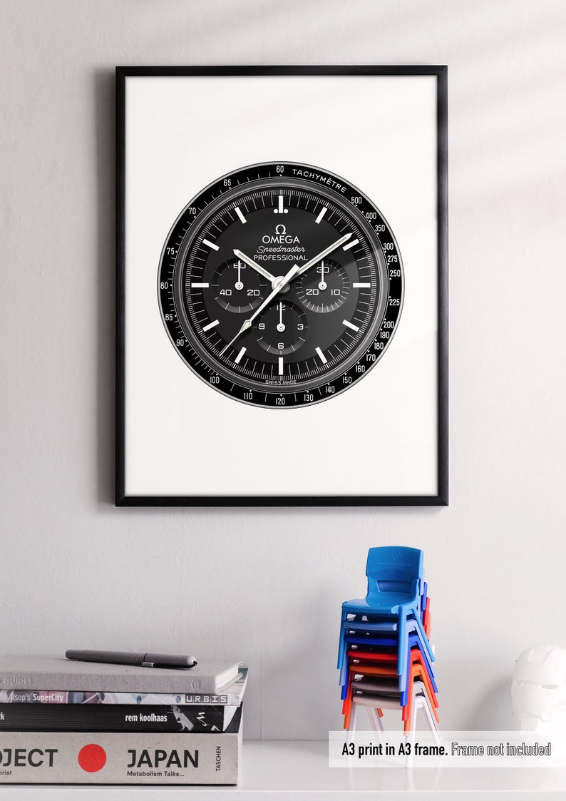 Omega Speedmaster Illustration Poster Print - Moonwatch Professional - Etsy
