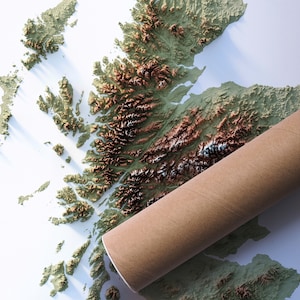 UK Relief Map - Scotland - Etsy