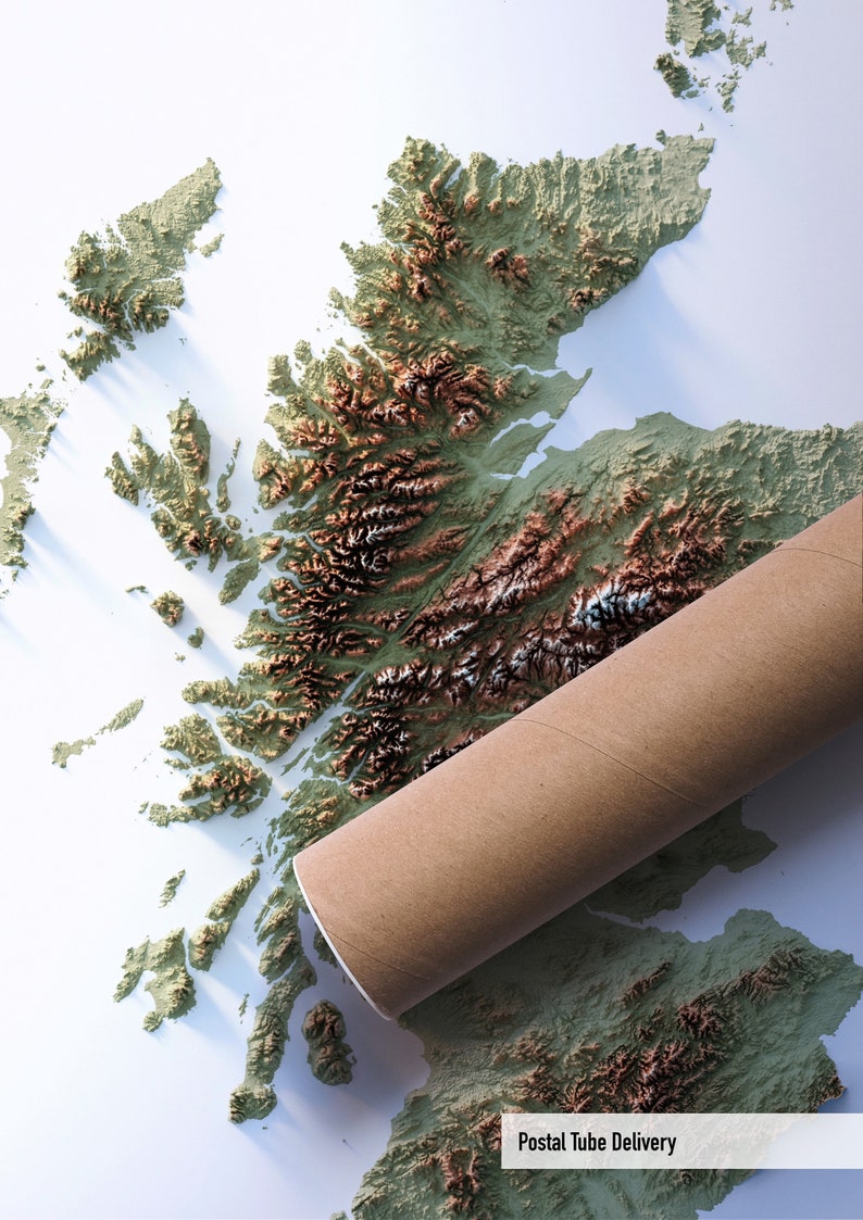 UK Relief Map - Scotland - Etsy