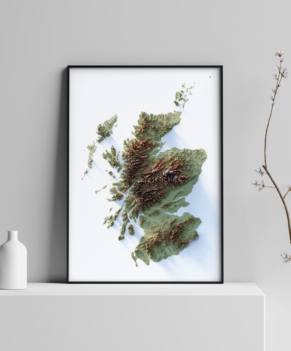 UK Relief Map Scotland - Etsy