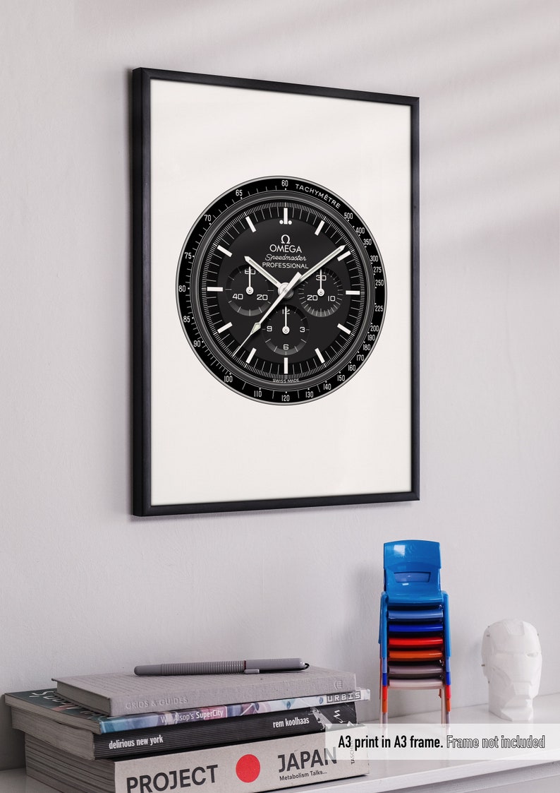 Omega Speedmaster Illustration Poster Print - Moonwatch Professional - Etsy