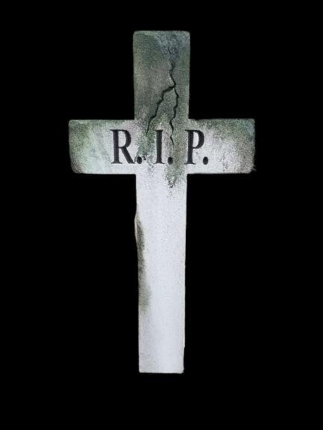 RIP Cross Prop Aged White Stone With Mold Hand Made Tombstone Halloween ...