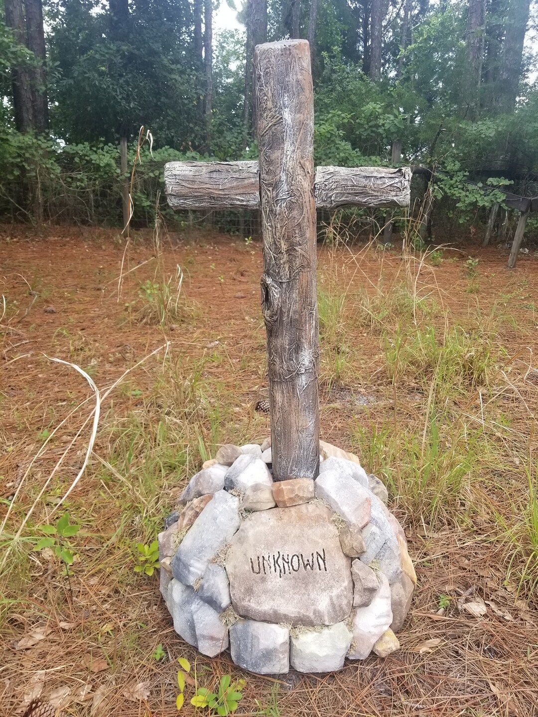 Handmade Tree Cross Tombstone: Realistic Halloween Prop - Etsy