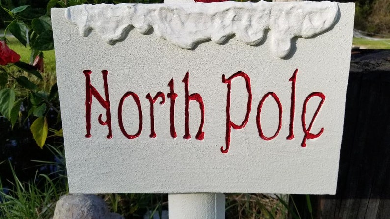 Handmade North Pole Signpost: Christmas Yard Art Decor - Etsy