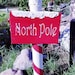 RED Christmas North Pole Signpost Christmas Decor Christmas Yard Art ...