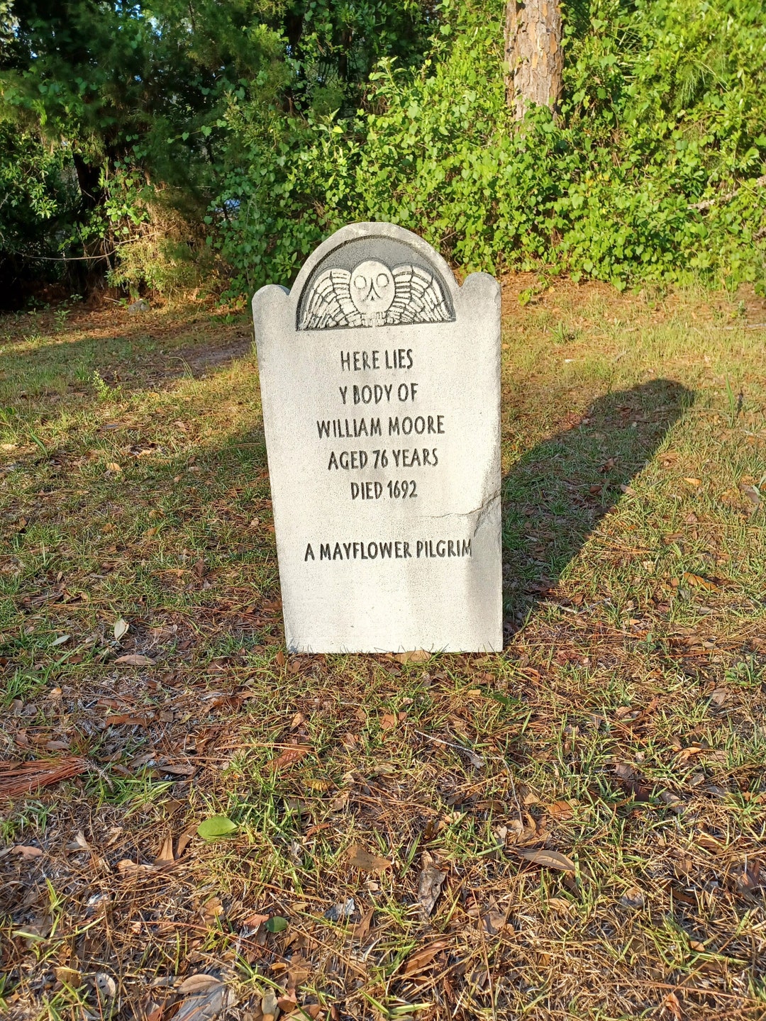 William Moore Plymouth Pilgrim Authentic Handmade Halloween Tombstone ...