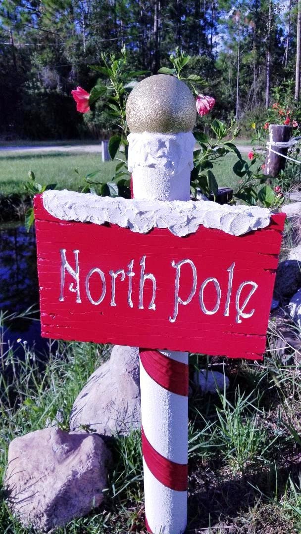 RED Christmas North Pole Signpost Christmas Decor Christmas - Etsy Canada