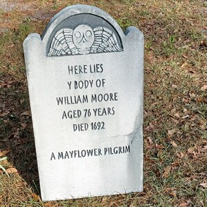 William Moore Plymouth Pilgrim Authentic Handmade Halloween Tombstone ...