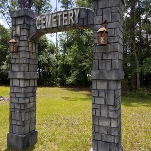 10' Cemetery Entrance Halloween Prop: Hand-carved Graveyard Archway - Etsy
