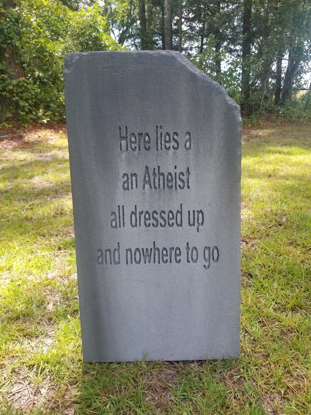 ATHEIST Authentic Handmade Halloween Tombstone Prop Halloween Decor ...