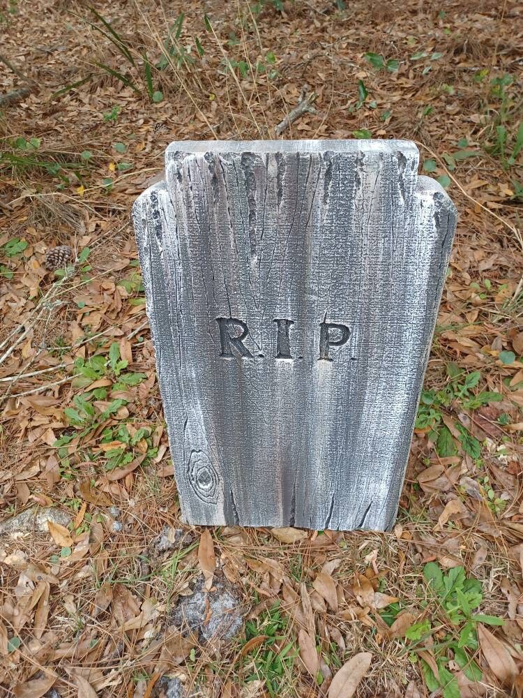 RIP (wood Look) Wooden Authentic Handmade Halloween Tombstone Prop ...