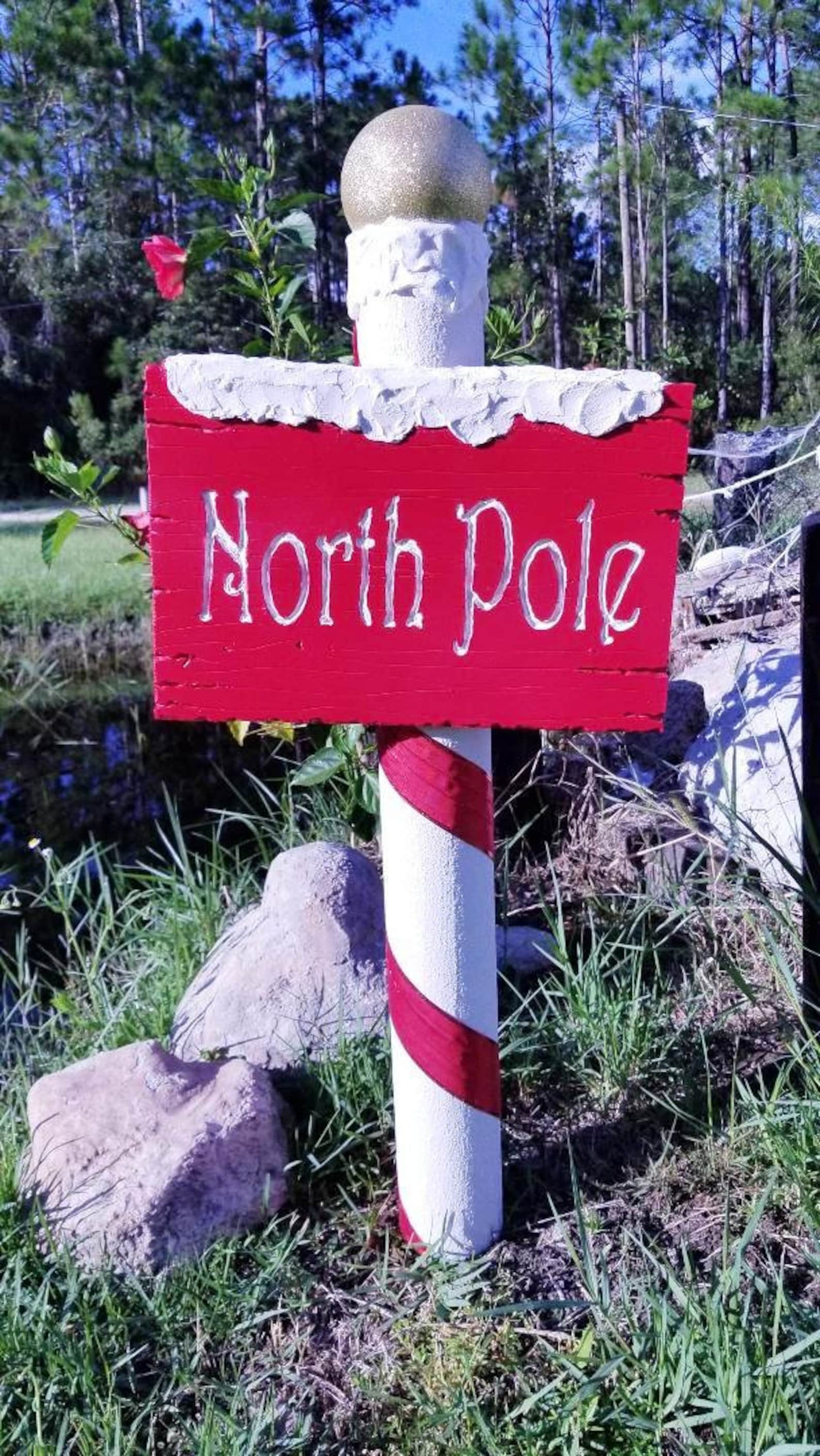 RED Christmas North Pole Signpost Christmas Decor Christmas - Etsy Canada