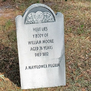 William Moore Plymouth Pilgrim Authentic Handmade Halloween Tombstone ...