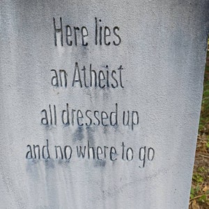 ATHEIST Authentic Handmade Halloween Tombstone Prop Halloween - Etsy