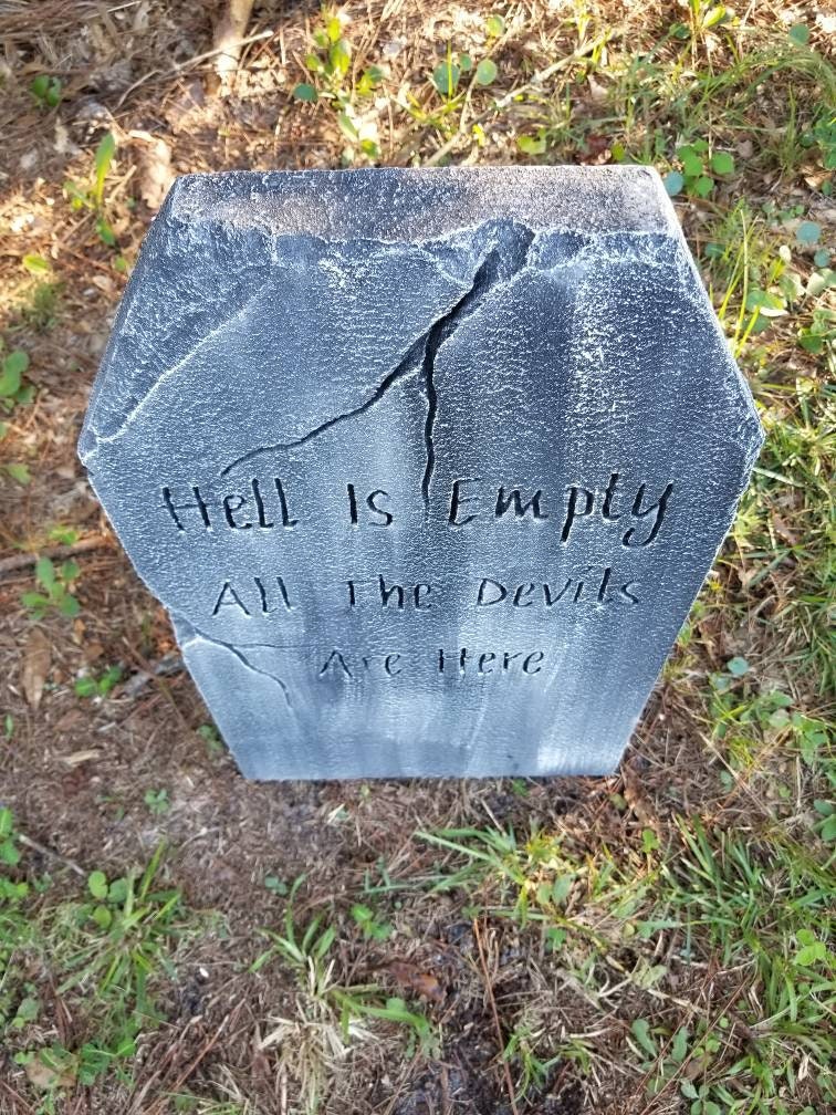 Hell Is... Authentic Handmade Halloween Tombstone Prop - Etsy