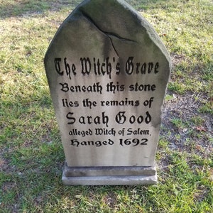 The Witch's Grave Authentic Handmade Halloween Tombstone Prop Halloween ...
