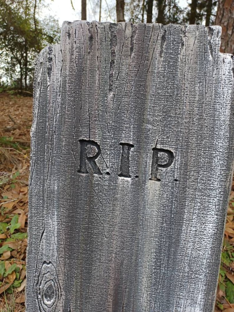RIP (wood Look) Wooden Authentic Handmade Halloween Tombstone Prop ...